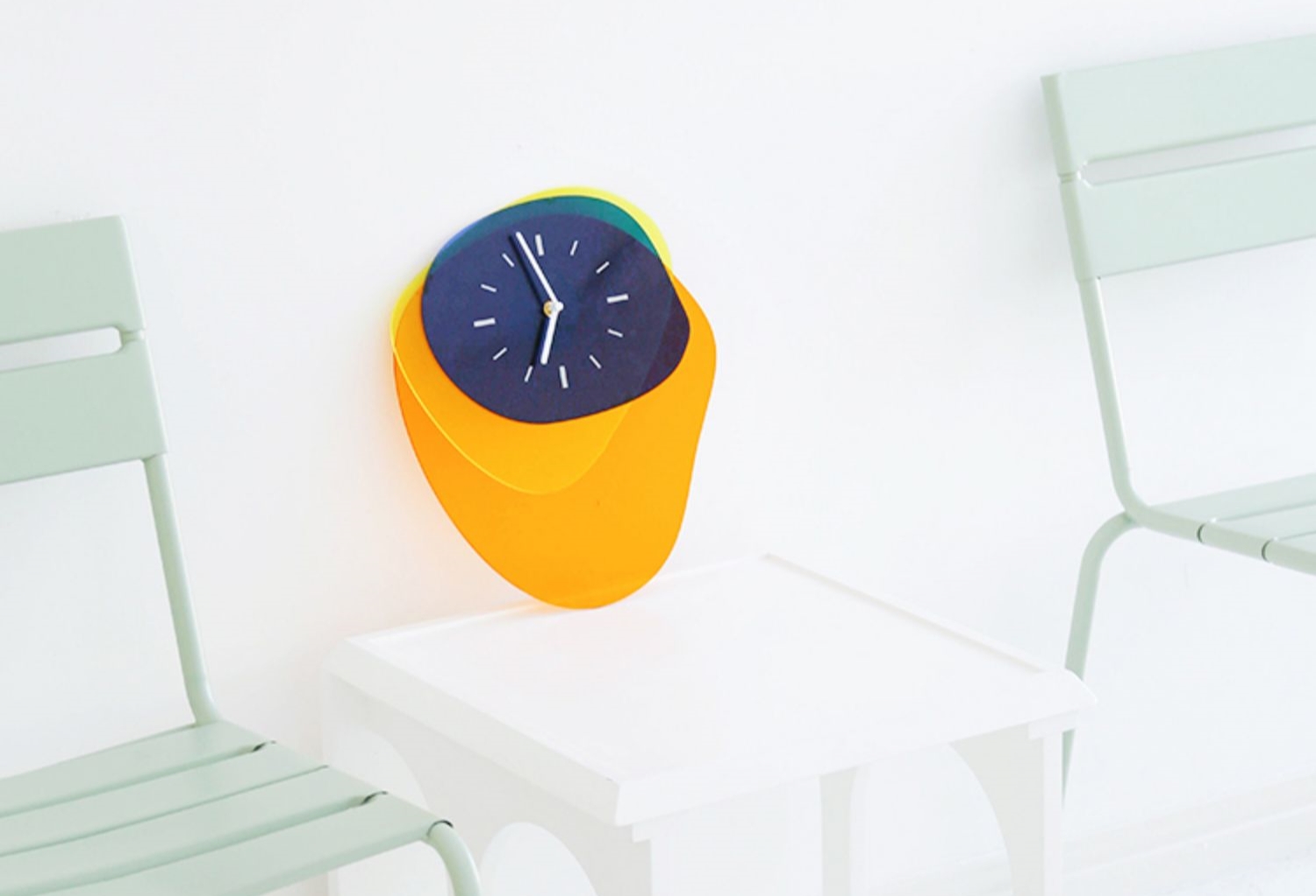 Blue and Yellow Acrylic Abstract Wall Clock | Aesthetic Decor Shop