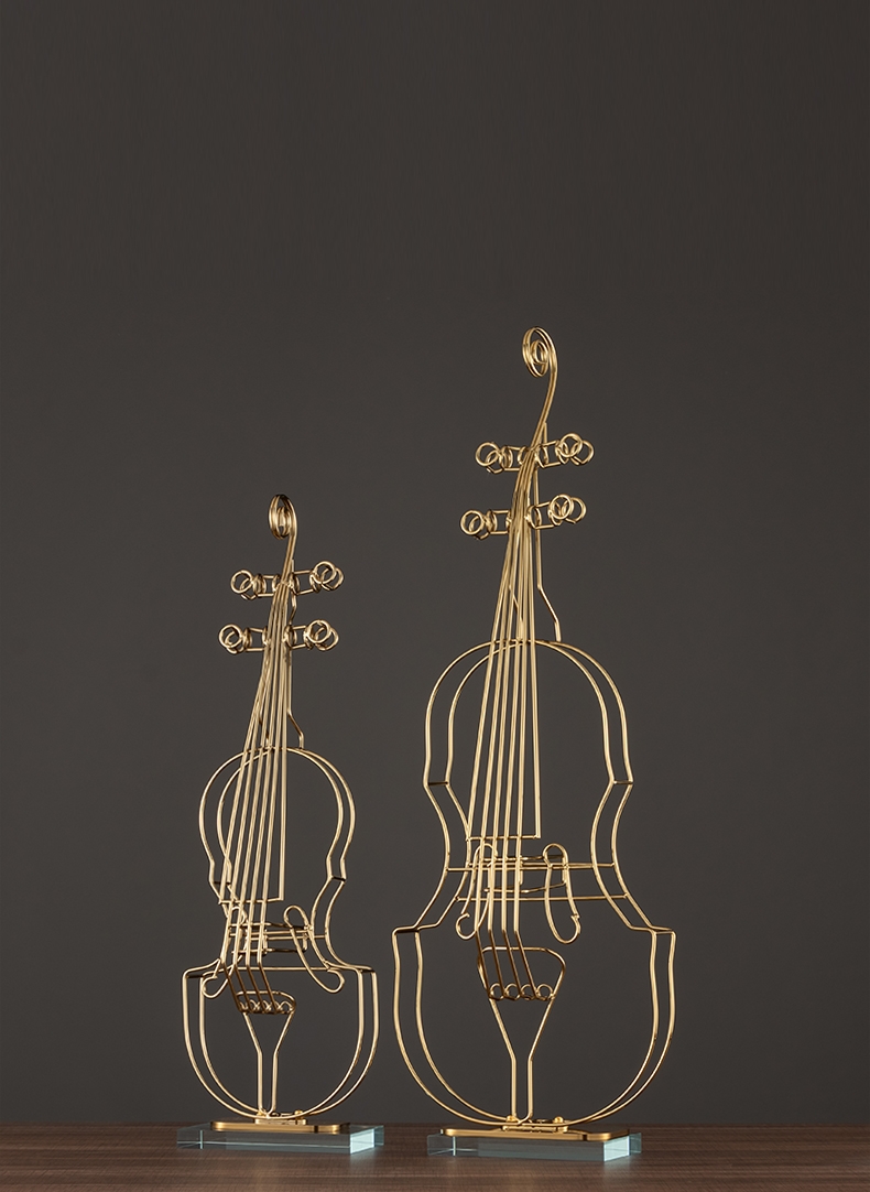 Gold Metal Wired Violin Decor | Aesthetic Decor Shop