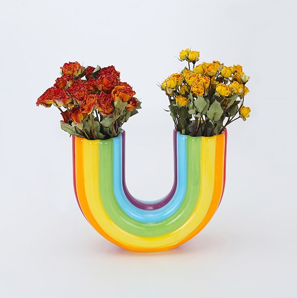 U-Shaped Rainbow Vase | Aesthetic Decor Shop