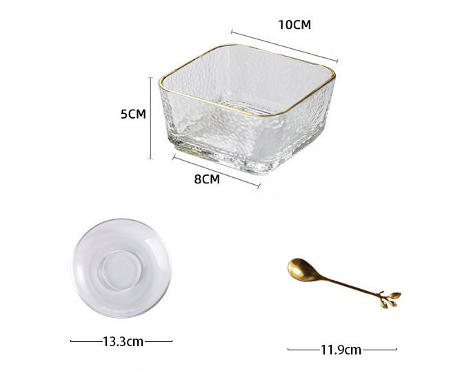 Water Textured Glass Dishes with Gold Rim | Aesthetic Decor Shop