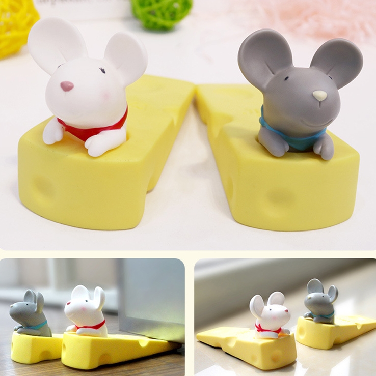 Mouse on a Cheese Wedge Door Stopper | Aesthetic Decor Shop