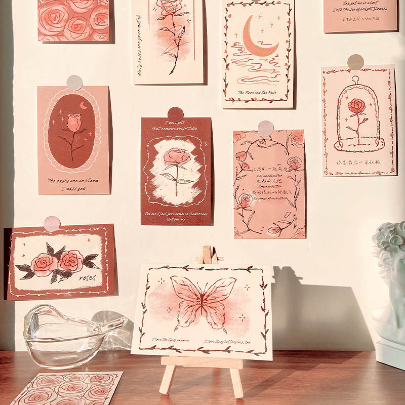 Rose Sketches Photocards | Aesthetic Decor Shop