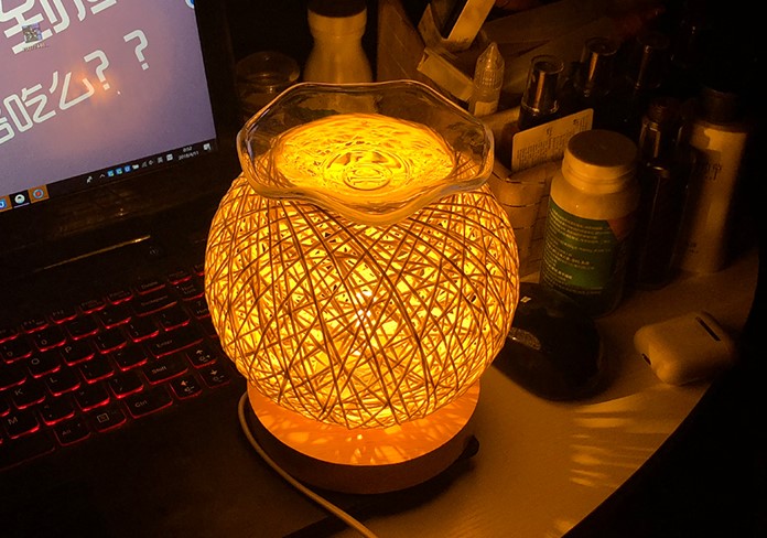 Sphere Hemp Rope Oil Burner Lamp | Aesthetic Decor Shop