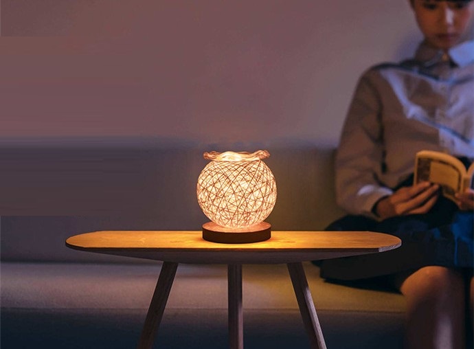 Sphere Hemp Rope Oil Burner Lamp | Aesthetic Decor Shop