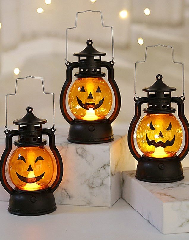 Plastic Lantern with Pumpkin Face | Aesthetic Decor Shop