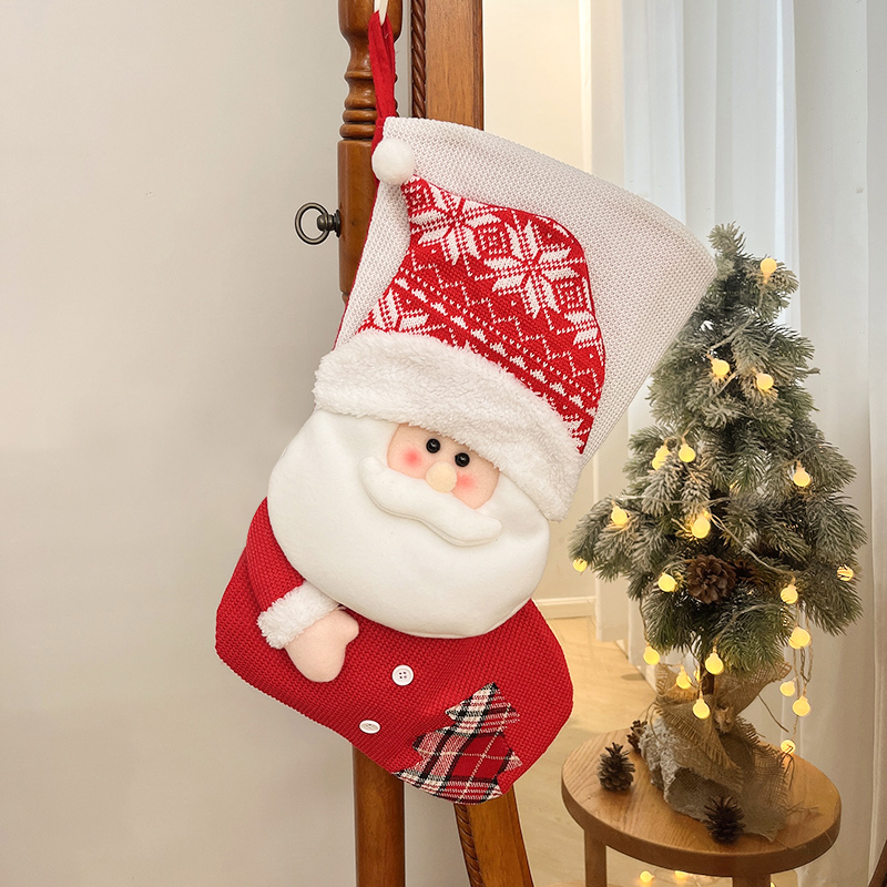 Knitted Santa Christmas Stocking | Aesthetic Decor Shop
