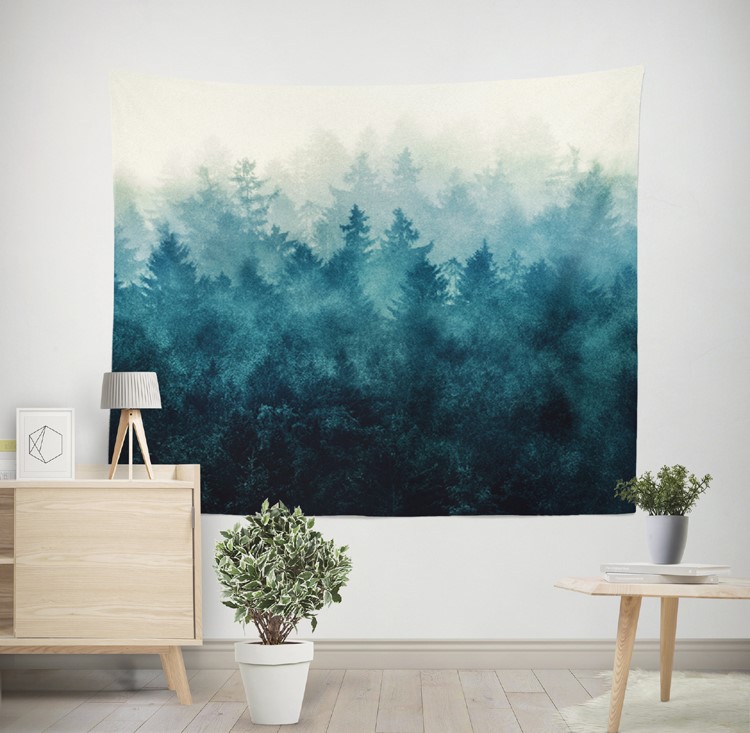 Snowy Forest Scenery Tapestry | Aesthetic Decor Shop