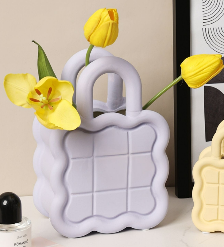 Ceramic Wavy Bag Vase | Aesthetic Decor Shop